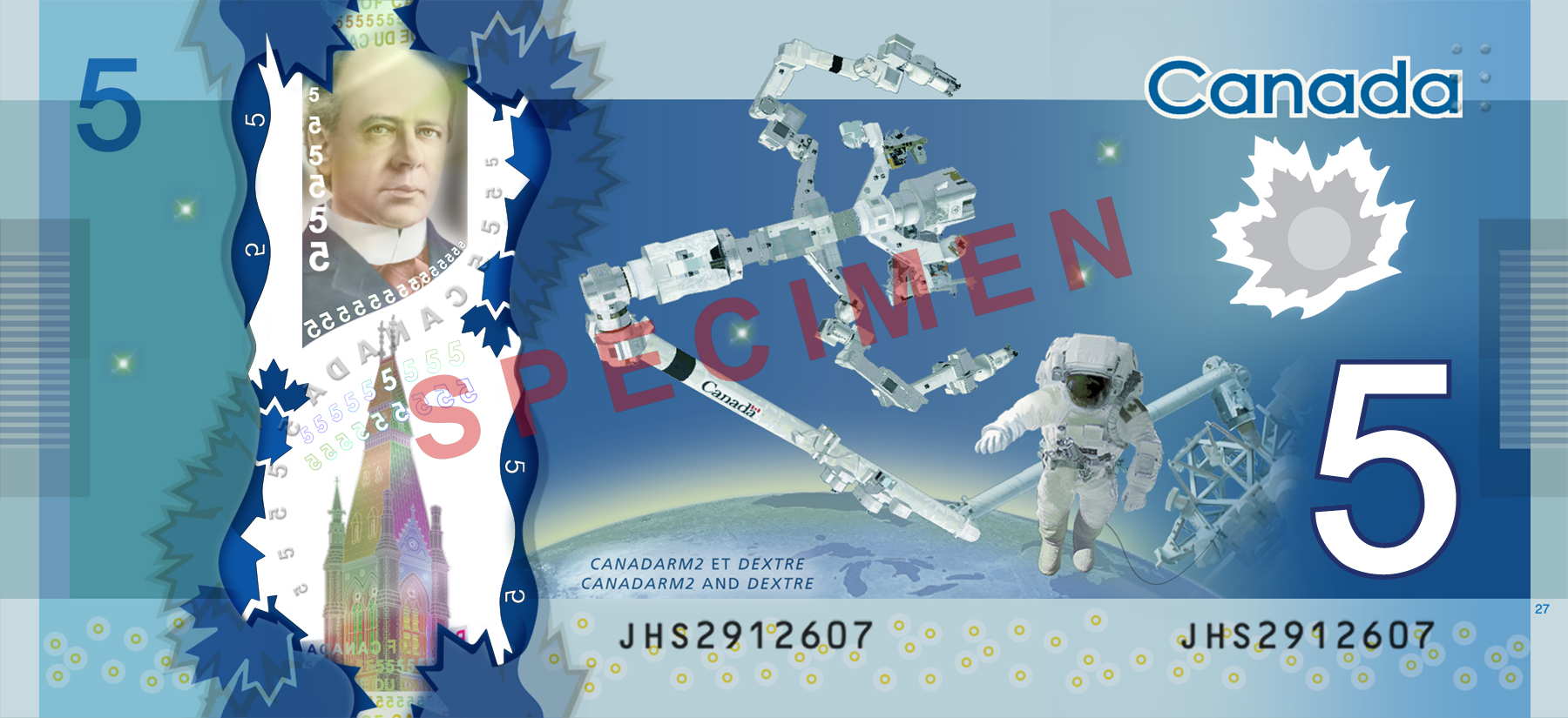New Canadian $5 celebrates the space programme - Boing Boing