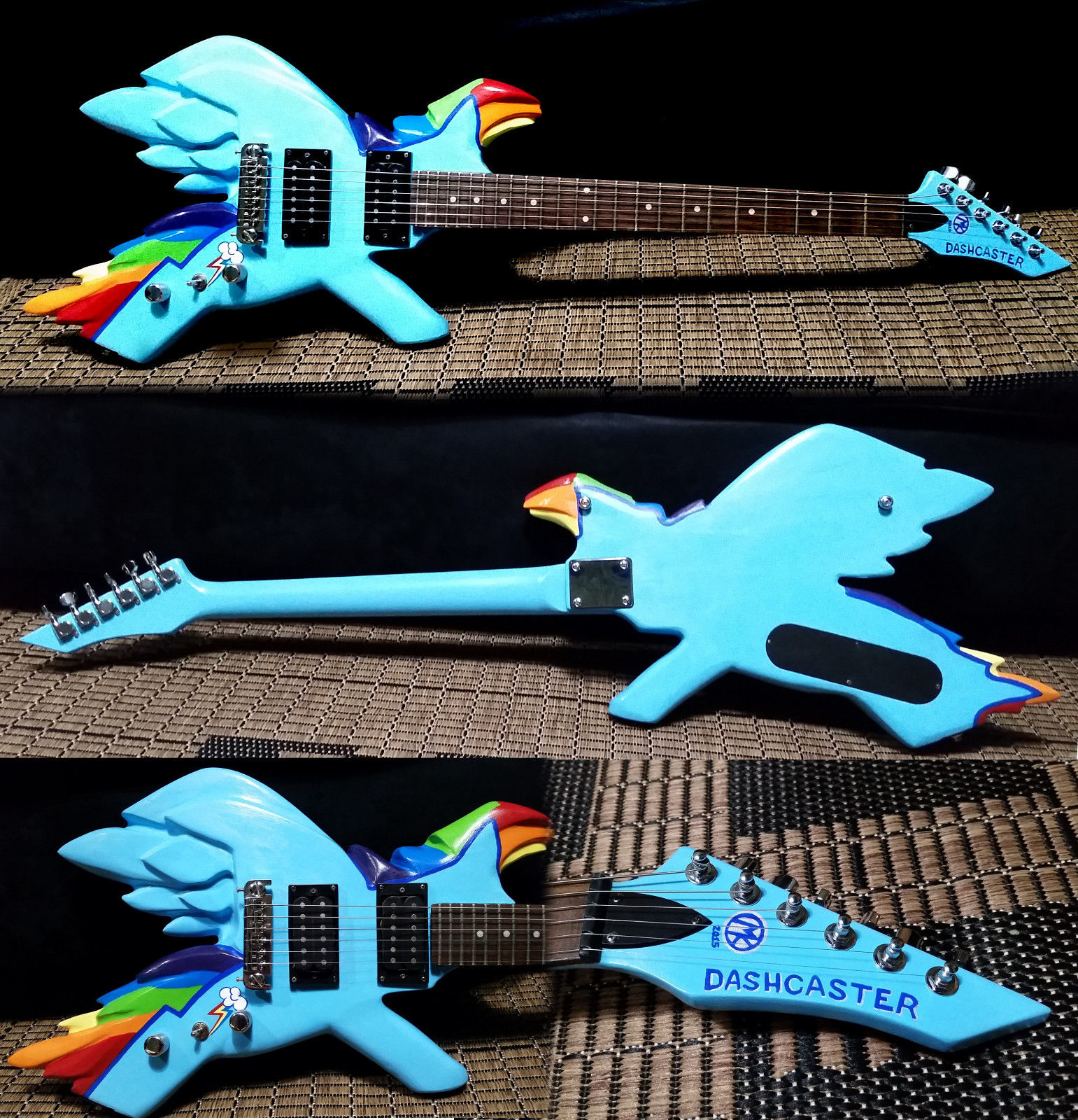 Auctioning off a Rainbow Dash stratocaster-ish guitar for charity ...