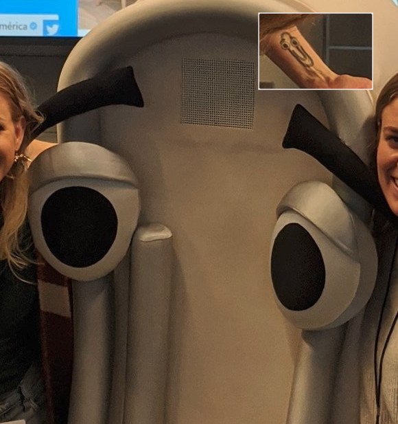 Microsoft employs a giant plush Clippy whose performer has a large ...