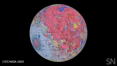 Gloriously colorful new geologic map of the moon / Boing Boing