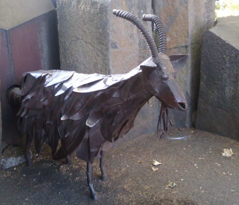 The Garbage Goat sculpture is the world's most amusing trashcan - Boing ...