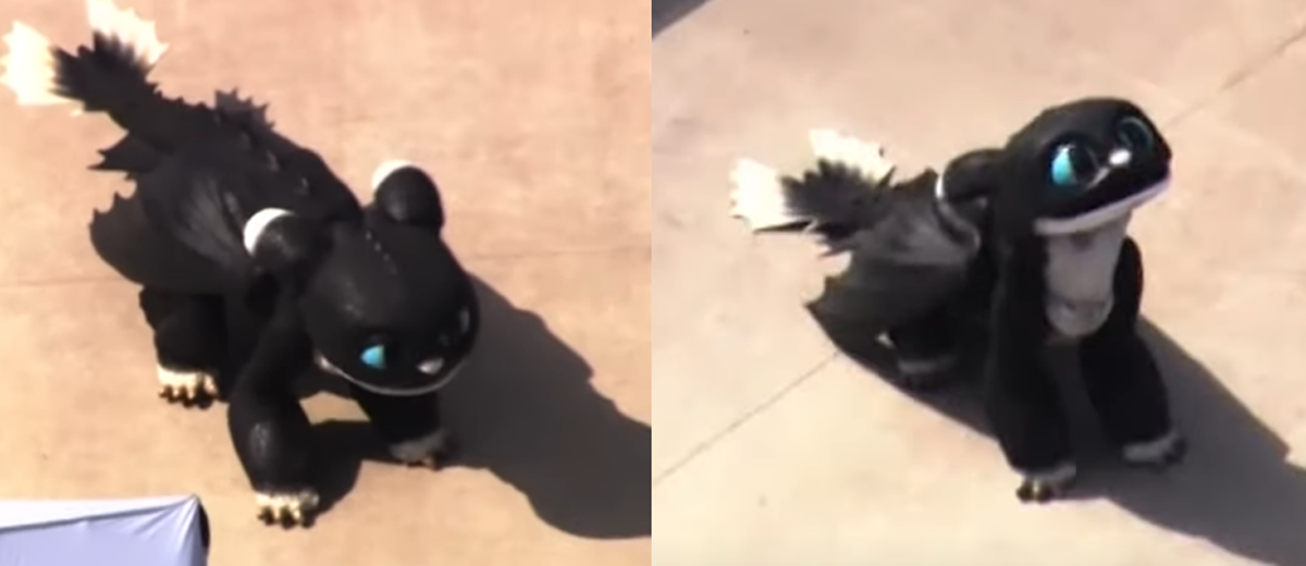 An amazing walking and dancing animatronic dragon