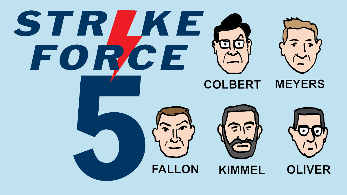 Tom the Dancing Bug: Jimmy Kimmel and Strike Force Five vs. Trumpactus - Boing Boing