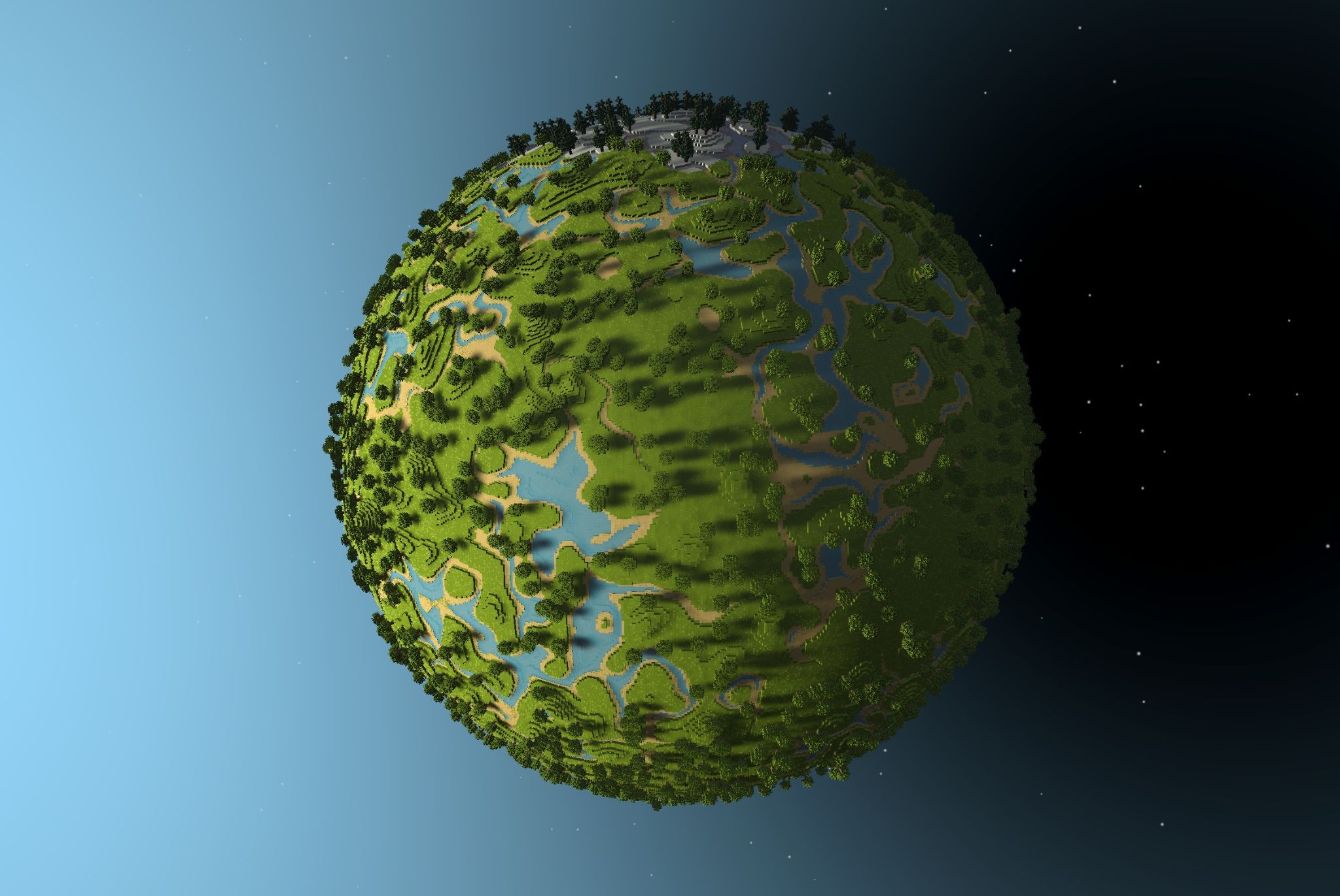 Minecraft but the world is spherical - Boing Boing